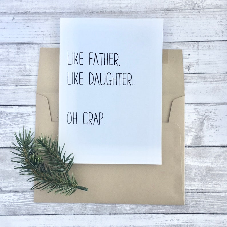 Like Father Like Daughter // Father's Day Card // Dad - Etsy