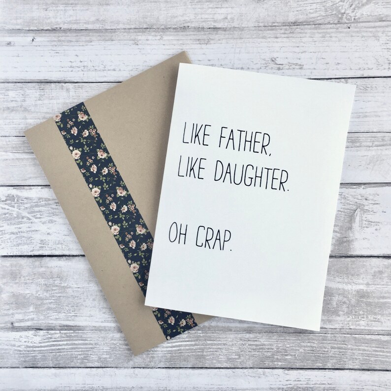 Like Father, Like Daughter // Father's Day Card // Dad Birthday Card - Etsy