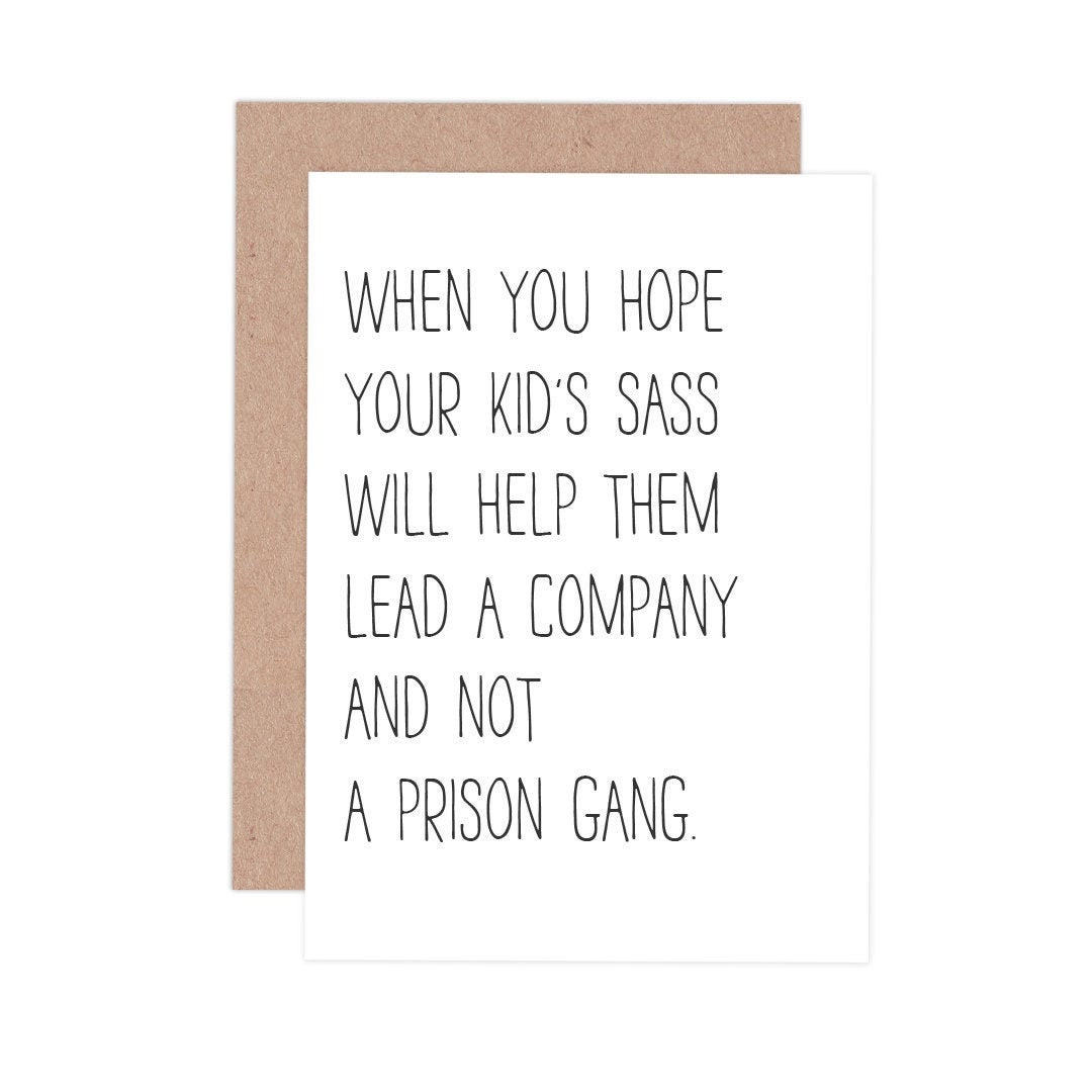 Kid's Sass Card // Parenting Card - Etsy