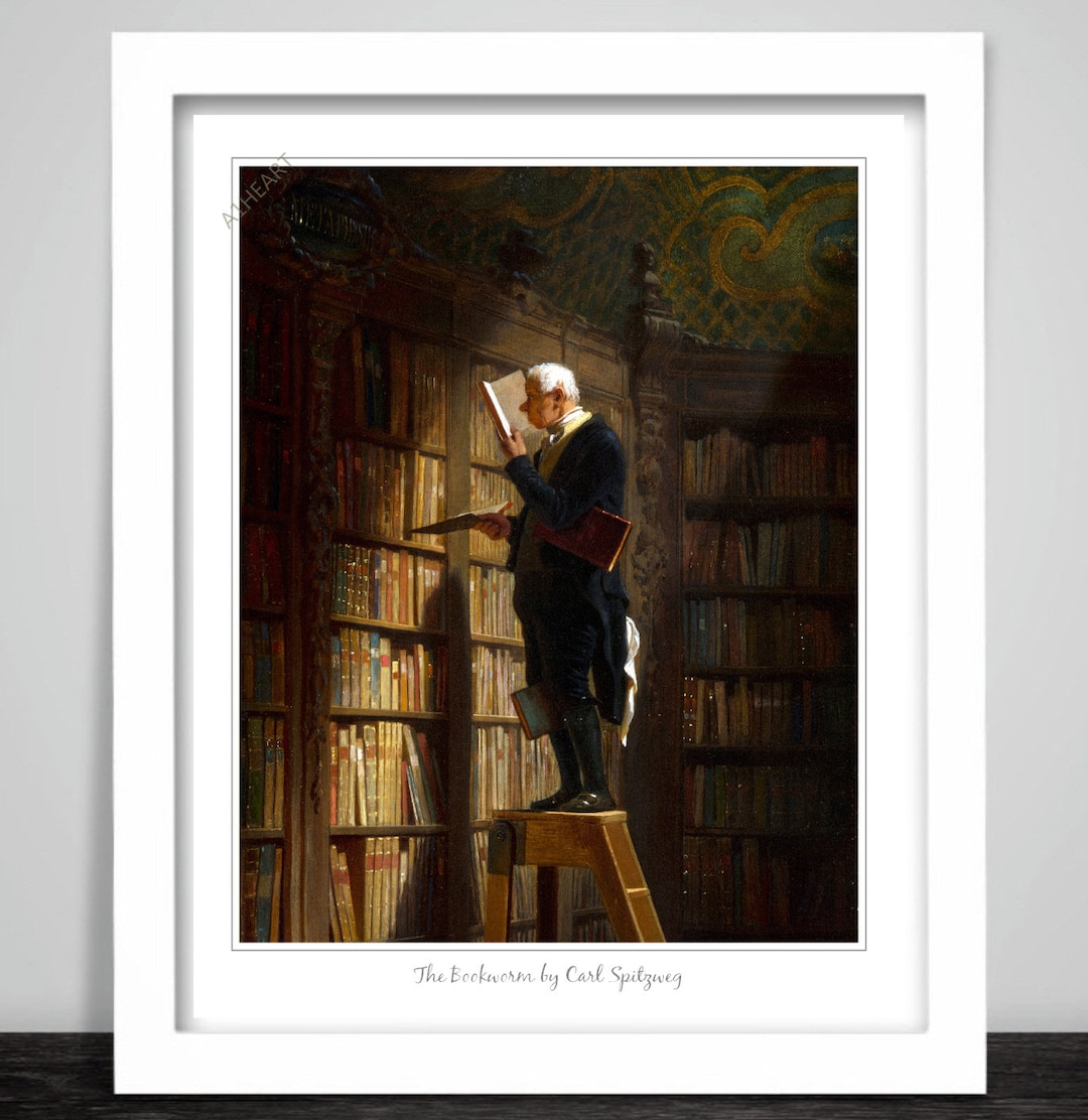 The Bookworm by Carl Spitzweg. Art Poster Print. A Library Full of ...
