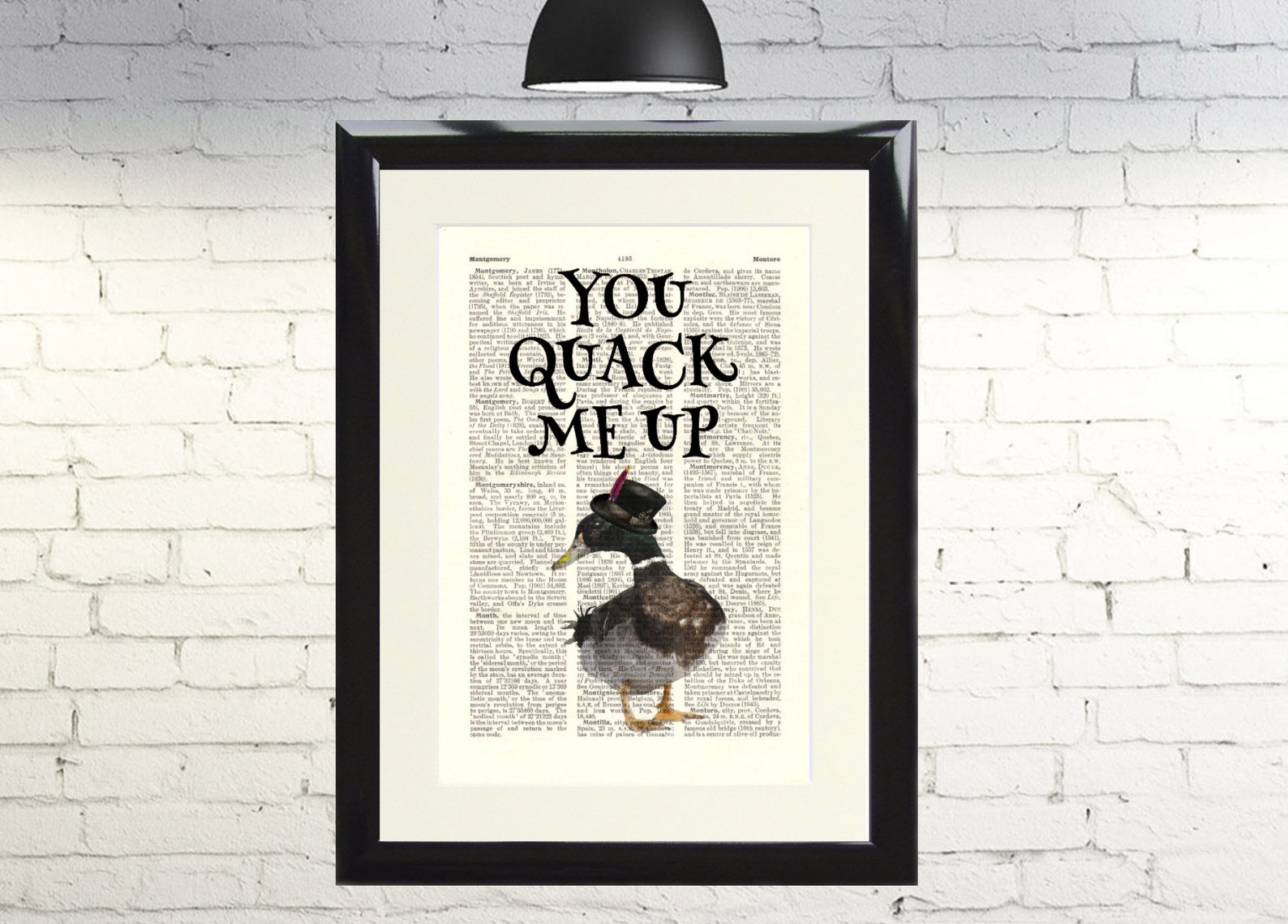 Dictionary Art Print You Quack Me Up. Funny Sign Rude Swearing - Etsy