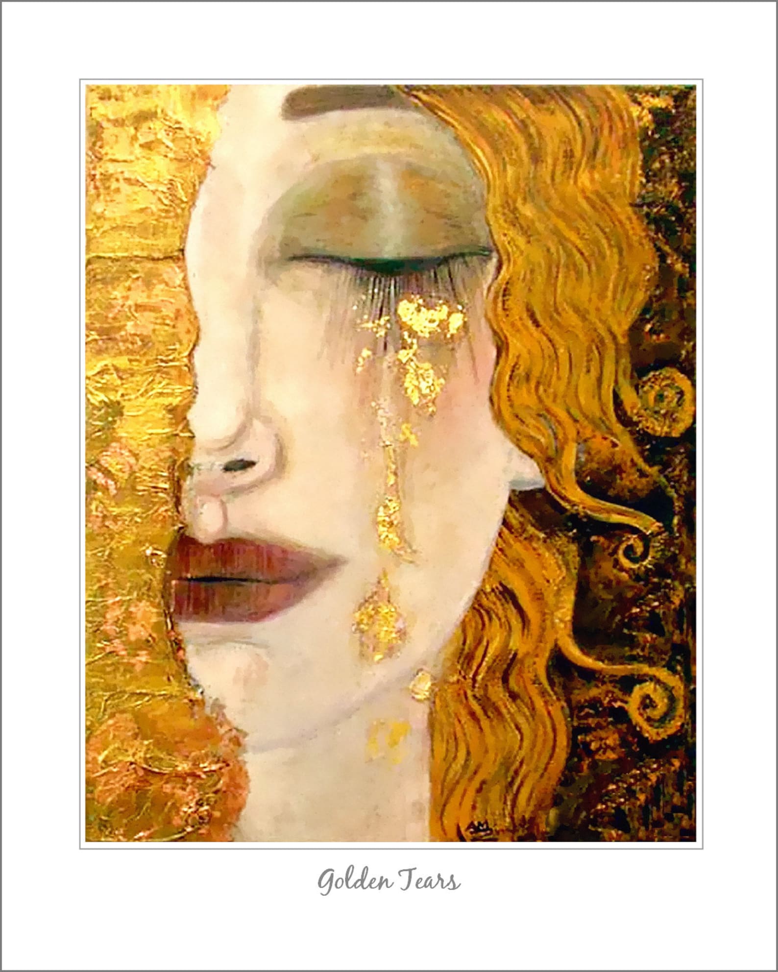 Golden Tears by Gustav Klimt Framed Mixed Media Painting. - Etsy UK