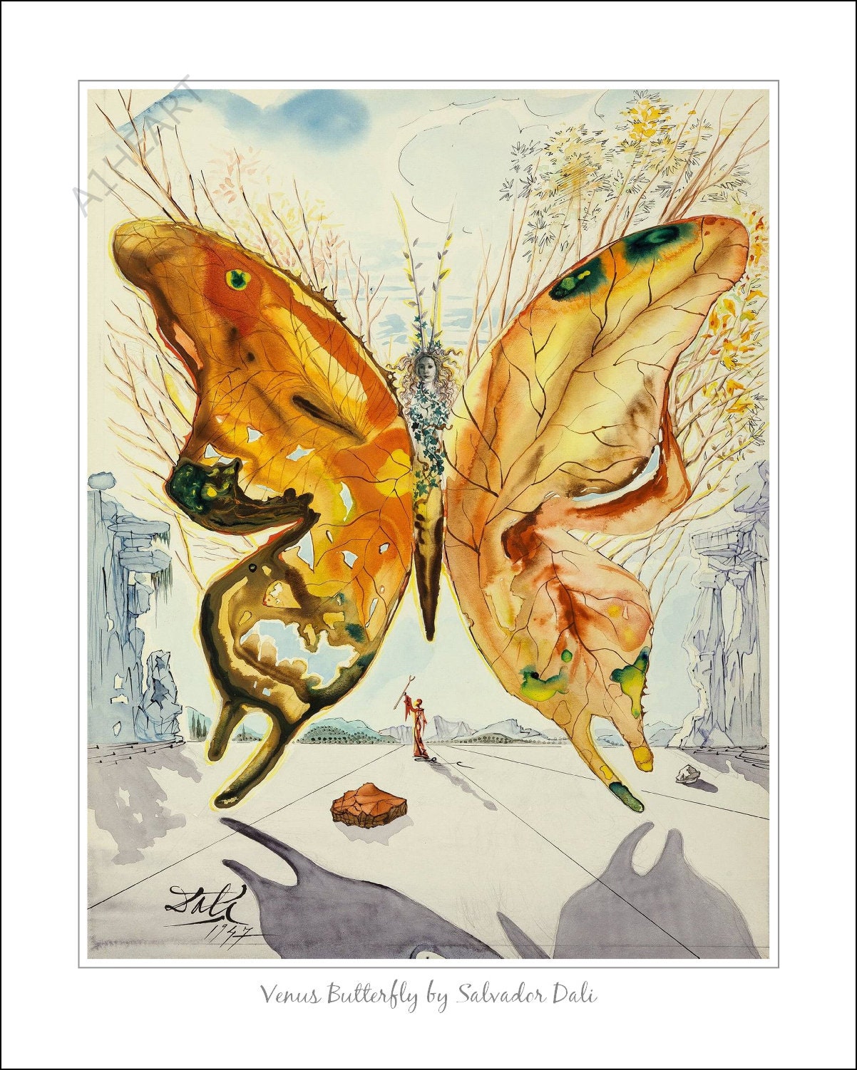 Salvador Dali Paintings Butterfly Windmills