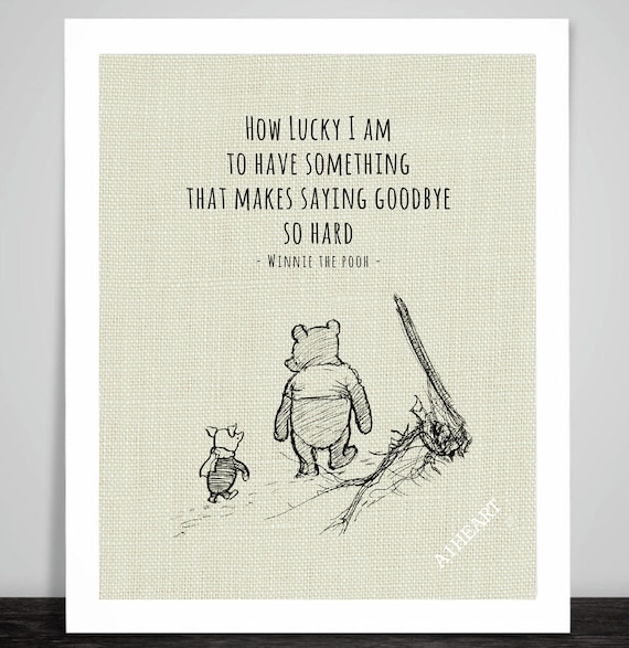 Winnie the Pooh and Piglet Print Poster How Lucky I Am - Etsy