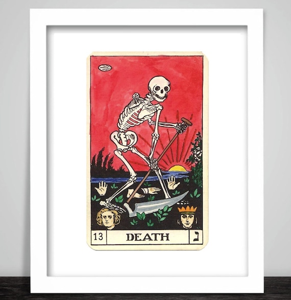 Tarot Card with Death Skeleton no13 Grim Reaper. Framed | Etsy