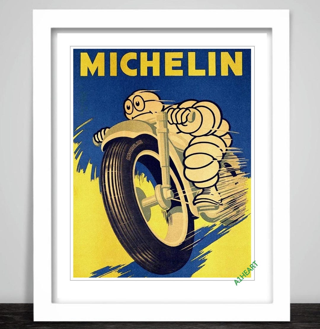 Michelin Man on a Motorbike Poster Print. Advertising Art. Motorcycle ...