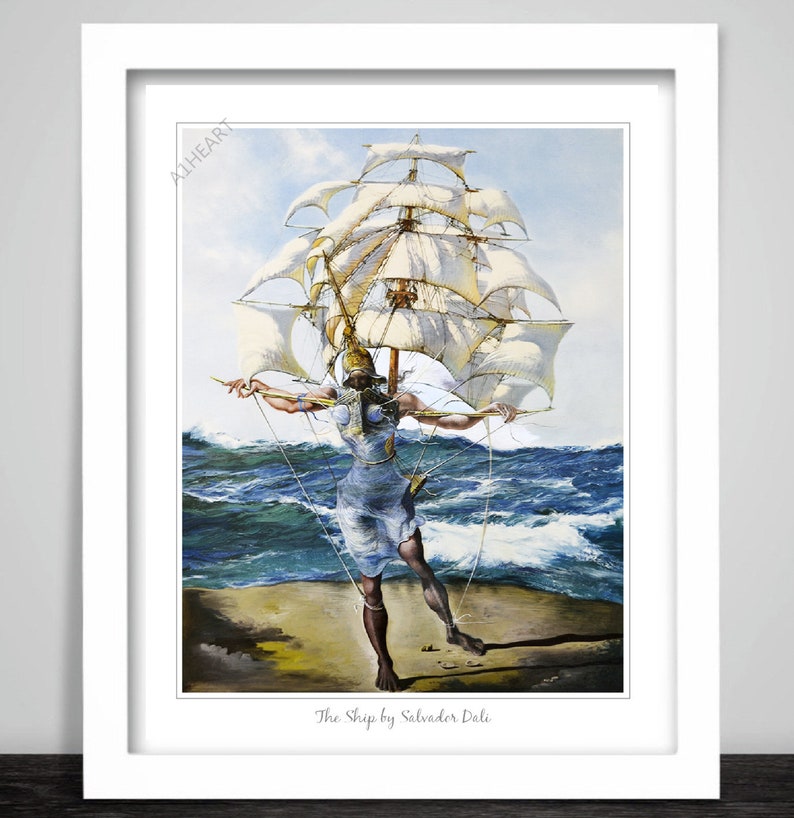 The Ship by Salvador Dali Print Poster. Art Artist. Sailing Boat With ...