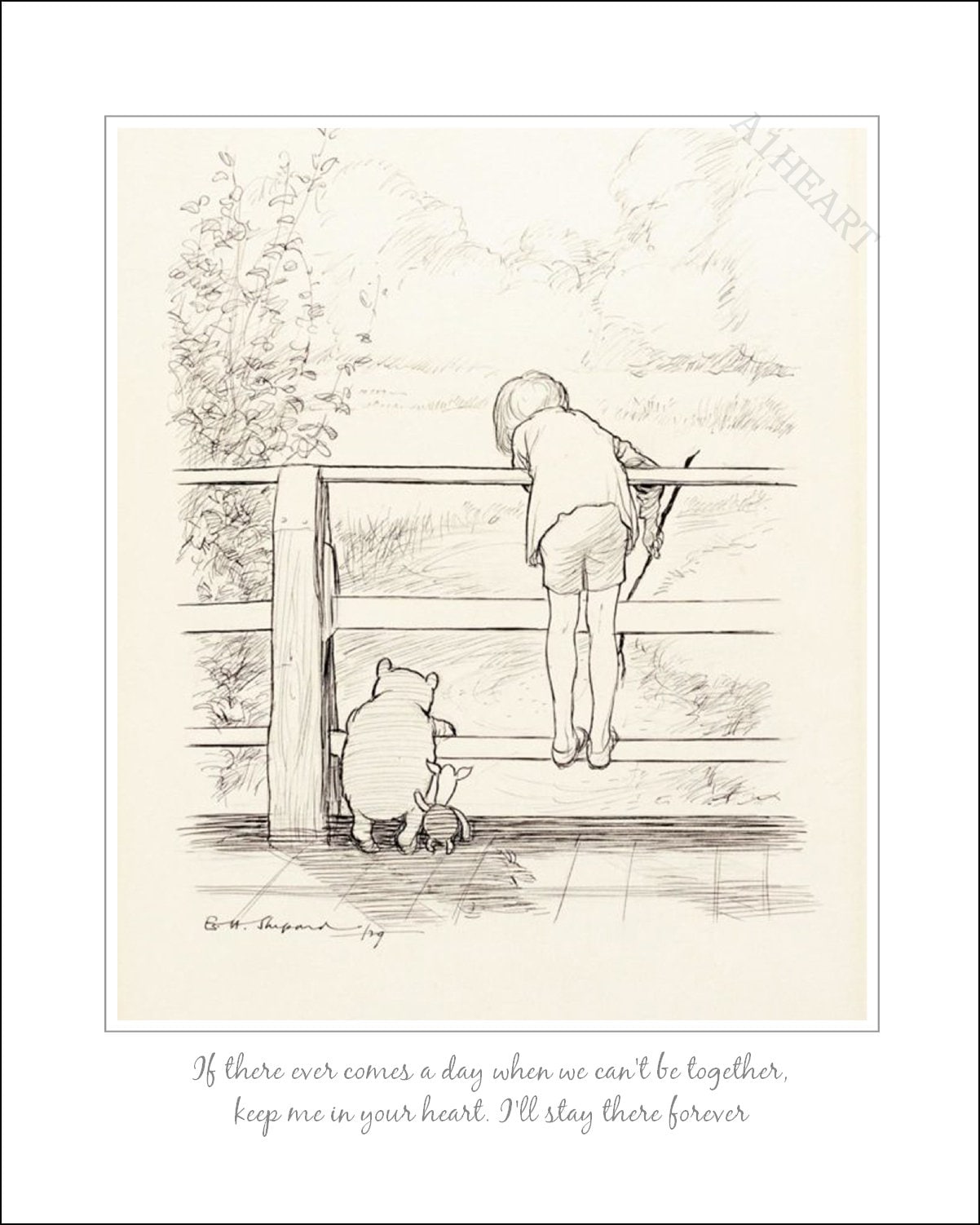 Winnie the Pooh and Christopher Robin Piglet Print Poster If | Etsy