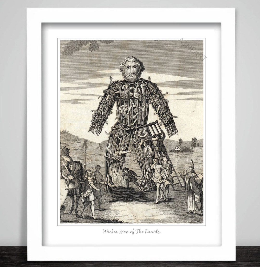 The Wicker Man of Druids Poster Art Print. Sacrifice by Fire. Celtic ...