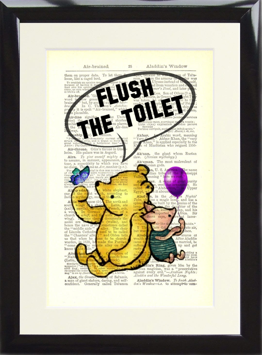 Winnie the Pooh Funny Bathroom Loo Sign Poster Flush the - Etsy UK