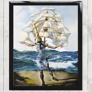 The Ship by Salvador Dali Print Poster. Art Artist. Sailing Boat With ...