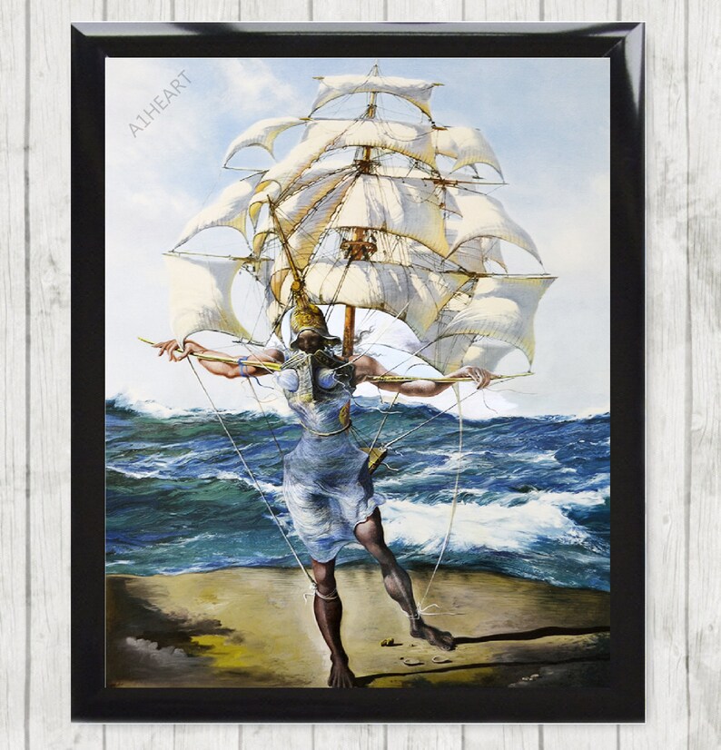 The Ship by Salvador Dali Print Poster. Art Artist. Sailing Boat With ...