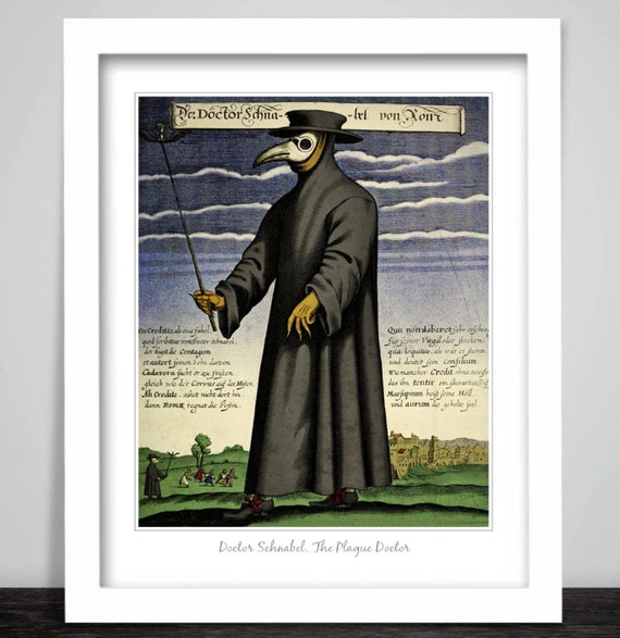 Art Print Plague Doctor Schnabel. Black Death and the Dying. - Etsy UK