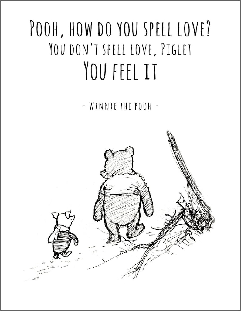 Winnie the Pooh and Piglet Print Poster How Do You Spell - Etsy