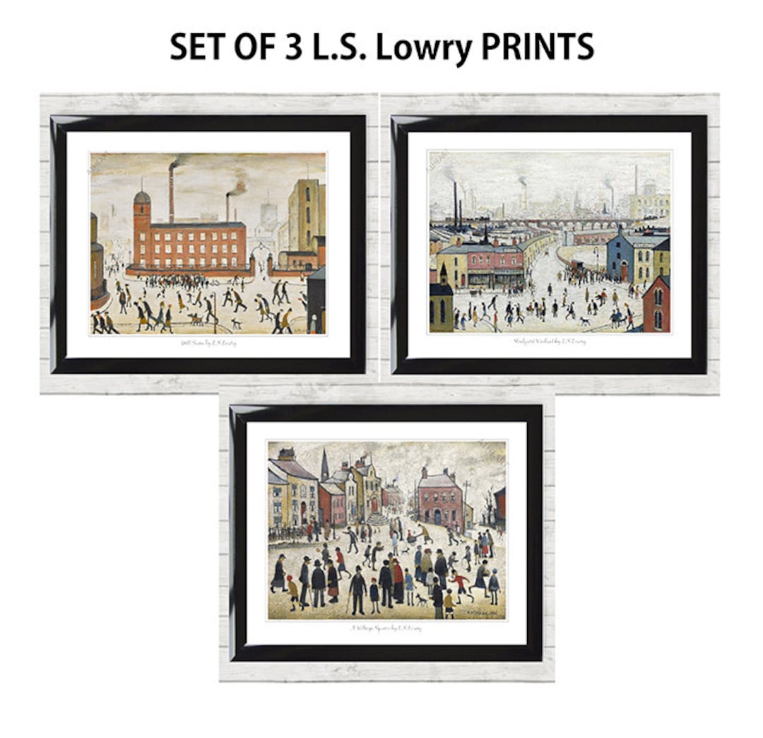 Set of 3 L.S. Lowry Poster Prints. Artist From Pendlebury, Lancashire ...