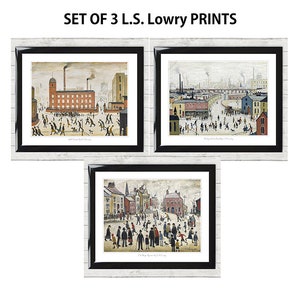 Set of 3 L.S. Lowry Poster Prints. Artist From Pendlebury, Lancashire ...