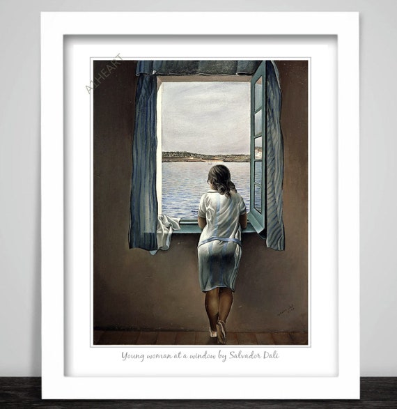 Woman Looking Out Window Painting