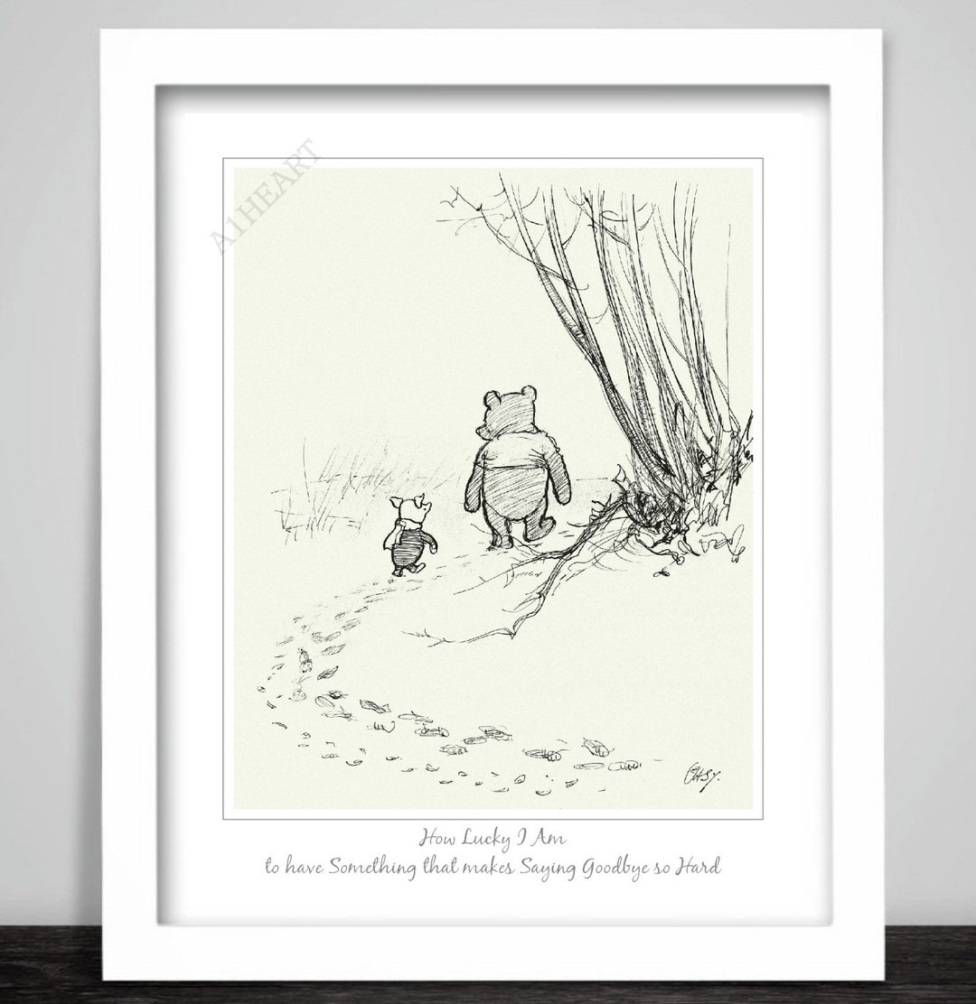 Winnie the Pooh and Piglet Print Poster for Kids, Children, How Lucky I ...