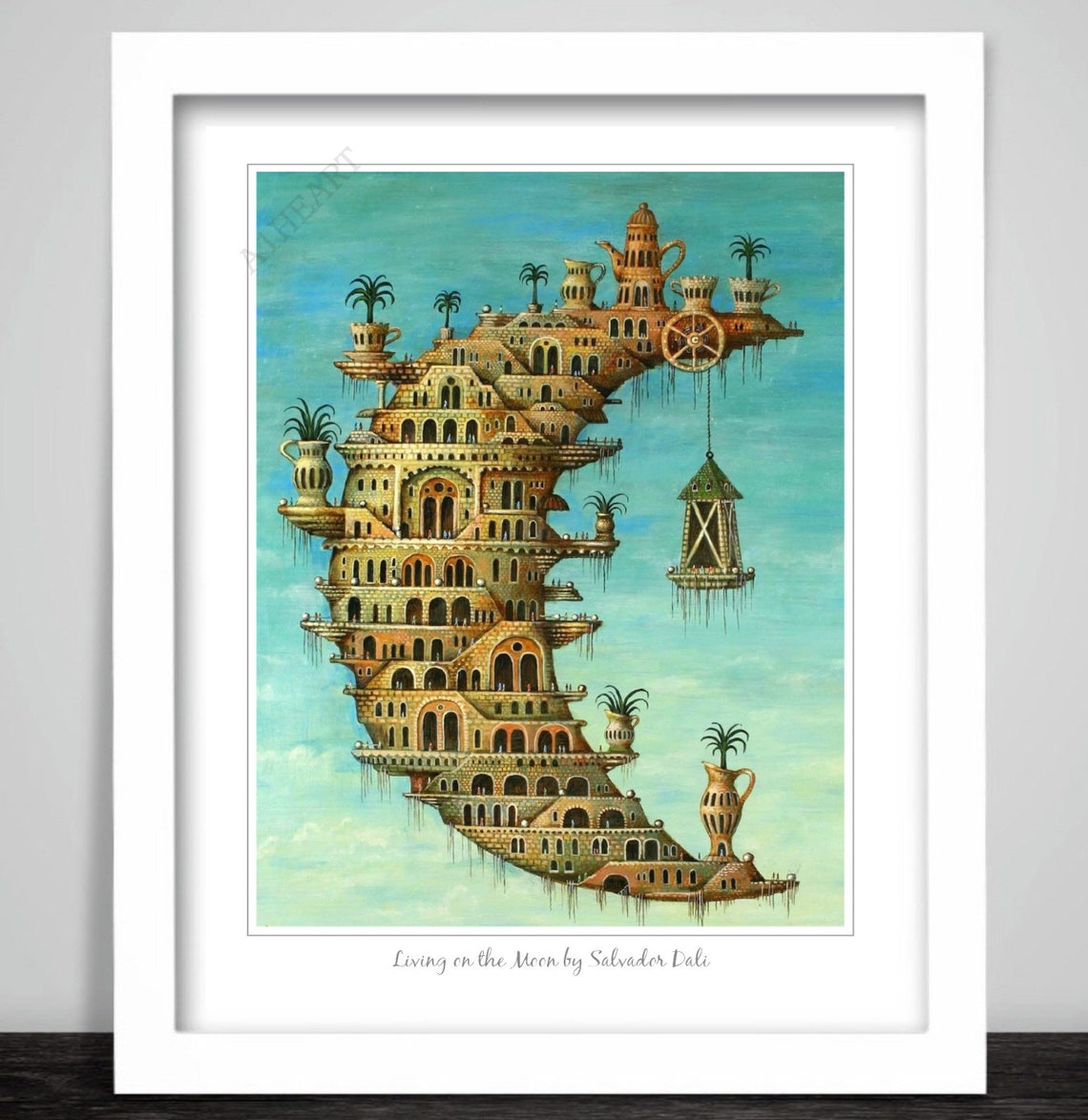Living on the Moon by Salvador Dali. Vintage Art Print Poster. | Etsy UK
