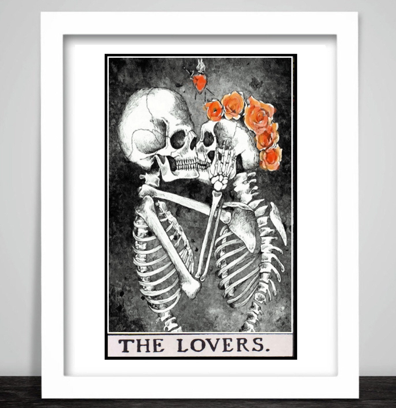 The Lovers Tarot Card Skeleton Printable Cards