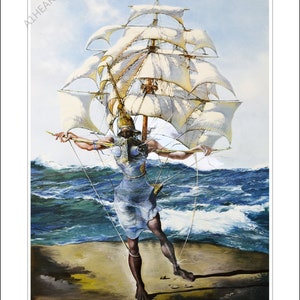 The Ship by Salvador Dali Print Poster. Art Artist. Sailing Boat With ...