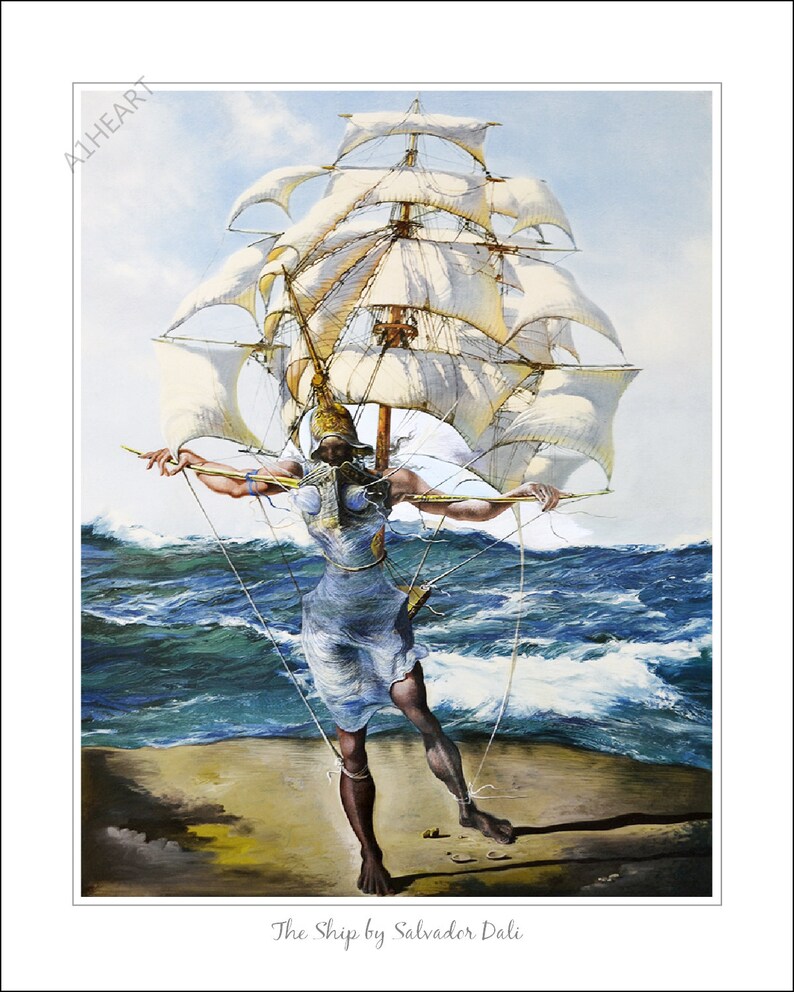 The Ship by Salvador Dali Print Poster. Art Artist. Sailing Boat With ...