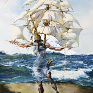 The Ship by Salvador Dali Print Poster. Art Artist. Sailing Boat With ...