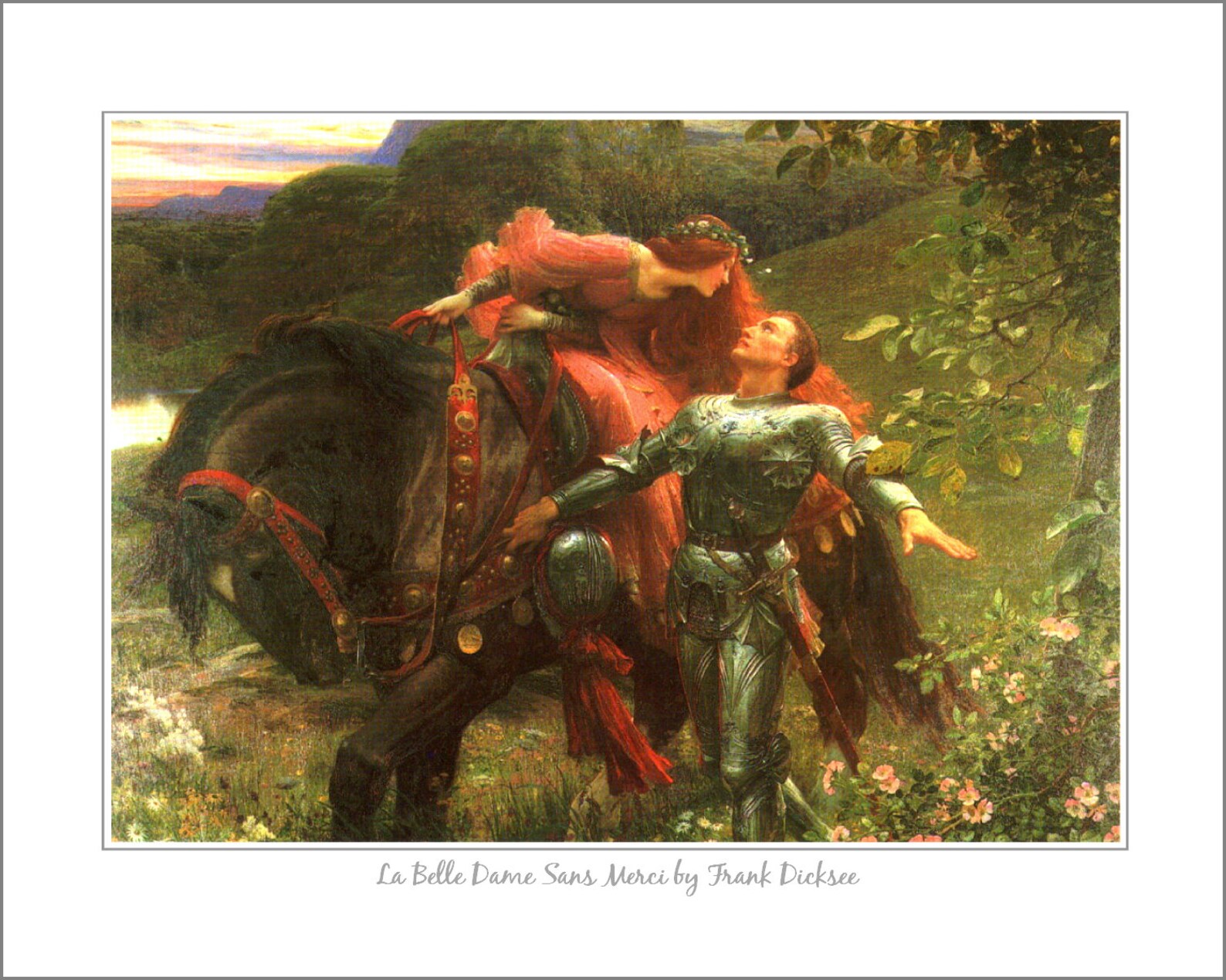 La Belle Dame Sans Mersi by Frank Dicksee. Art Print Knight in Armour ...