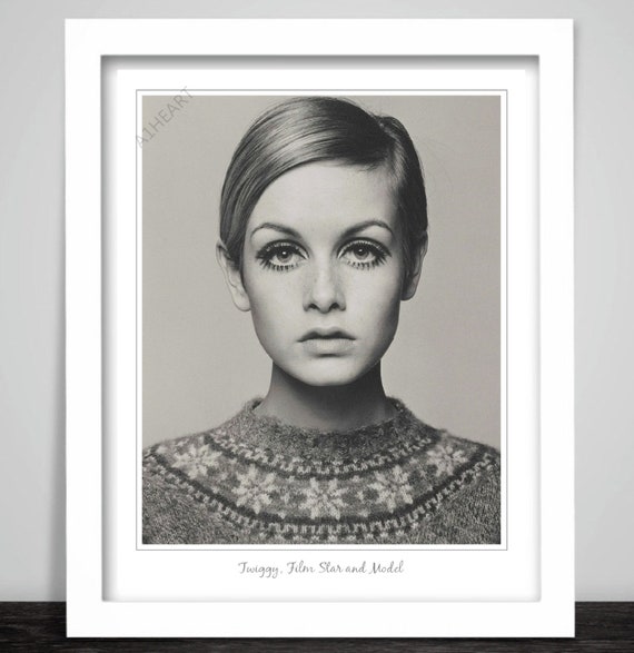 Twiggy Film Star and Model Poster Art Print. Dame Lesley - Etsy UK