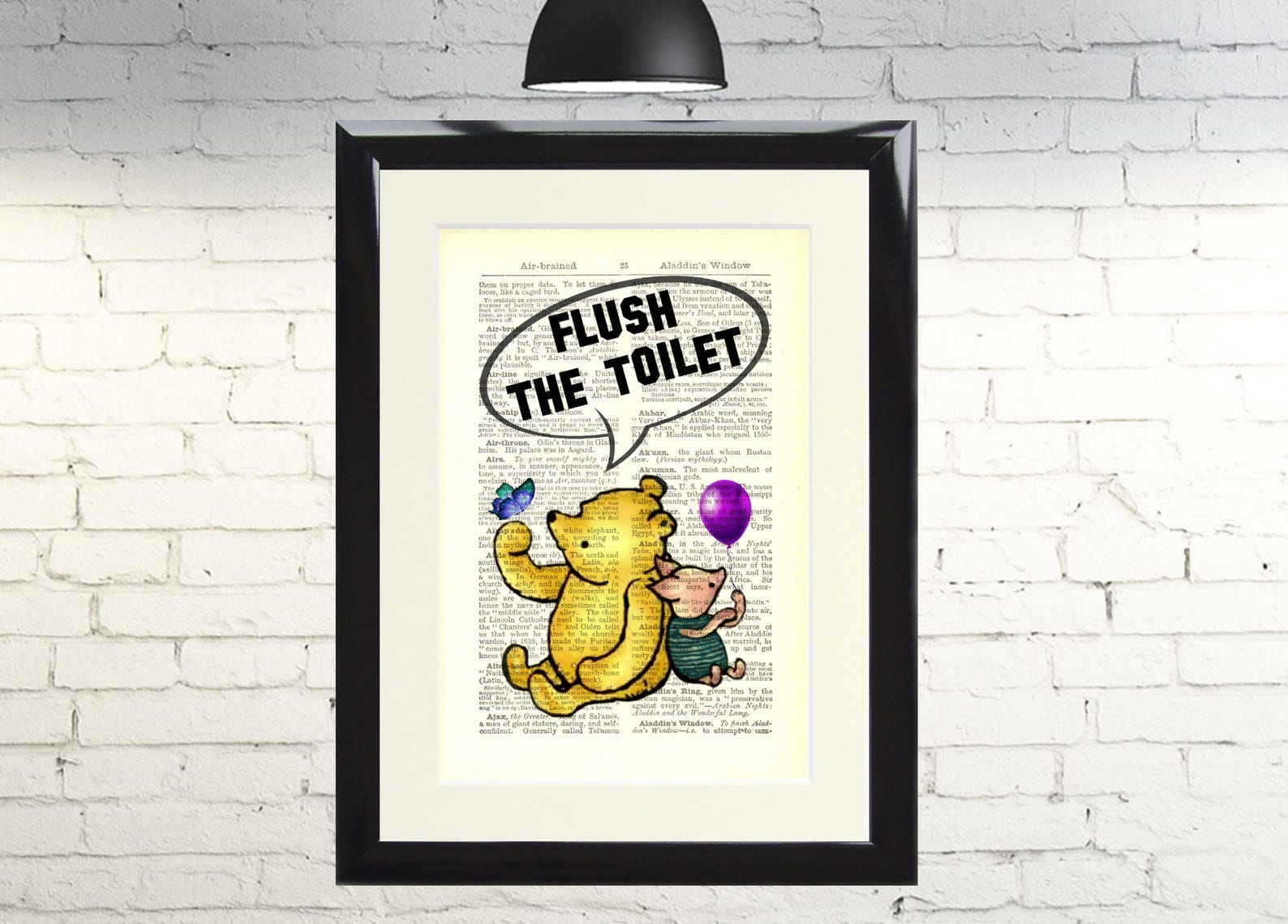 Winnie the Pooh Funny Bathroom Loo Sign Poster Flush the | Etsy