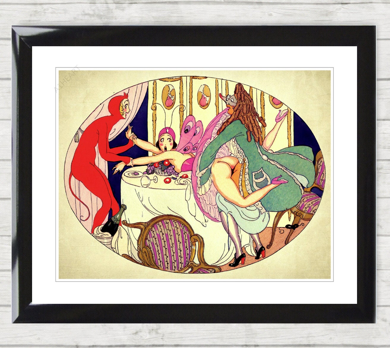 Gerda Wegener the Red Devil, Count and Fairy Poster Print. Naked Sexy ...