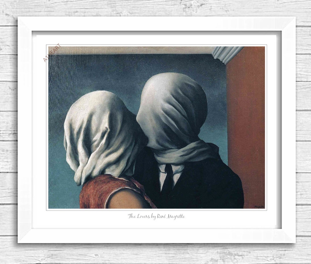 Lovers by René Magritte Poster Print. Surreal Art. Sexy Couple Loving ...