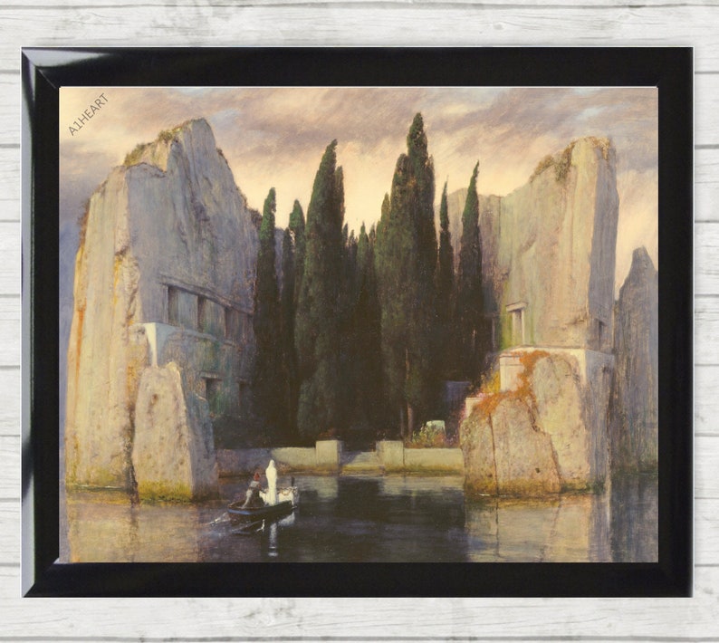 Isle of the Dead by Arnold Bocklin Art Poster. A Cemetery in the Sea. A ...