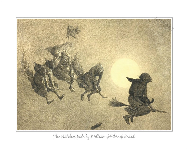 Art Poster Print the Witches Ride by William Holbrook Beard. - Etsy UK