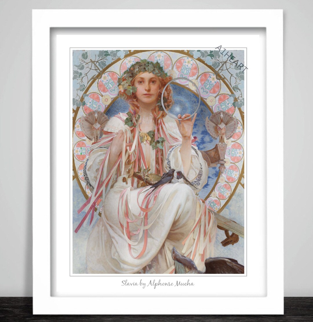 Slavia by Alphonse Mucha Poster Art Picture Print. Advertising Posters ...
