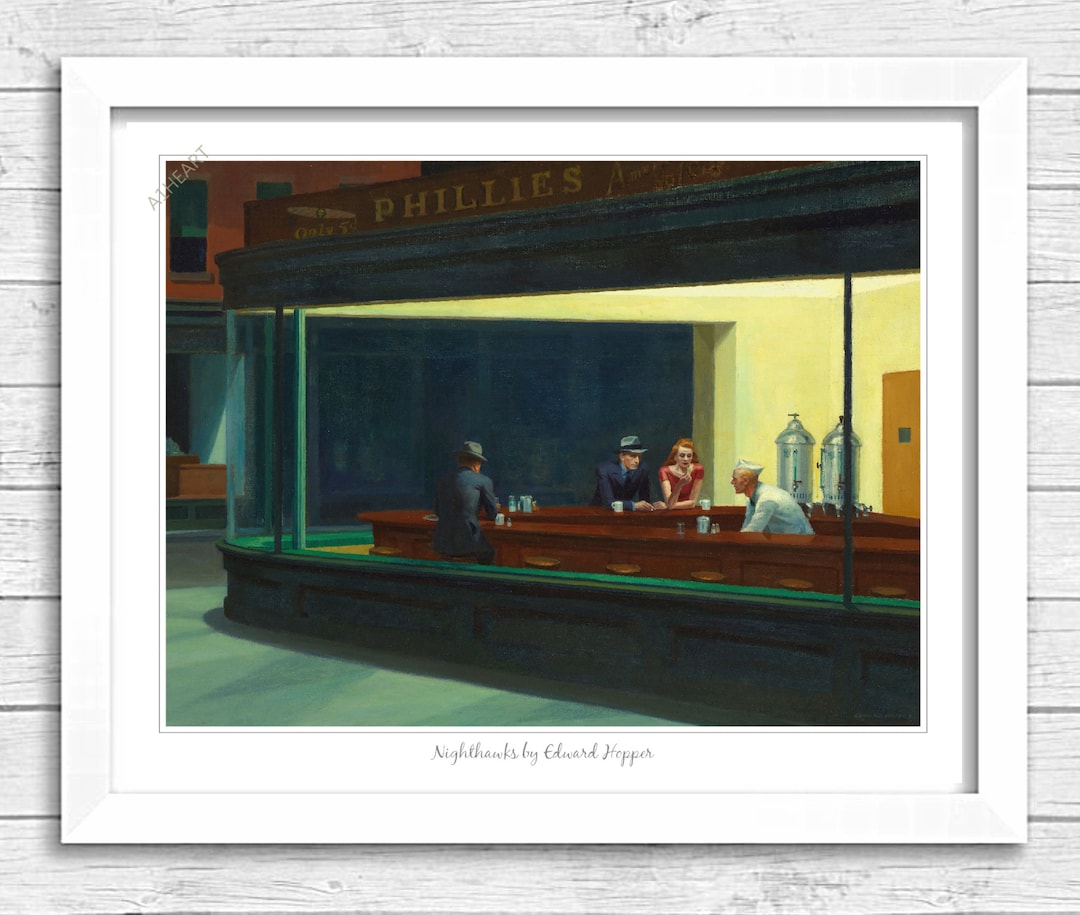 Nighthawks by Edward Hopper Art Poster Print. People in a Downtown ...