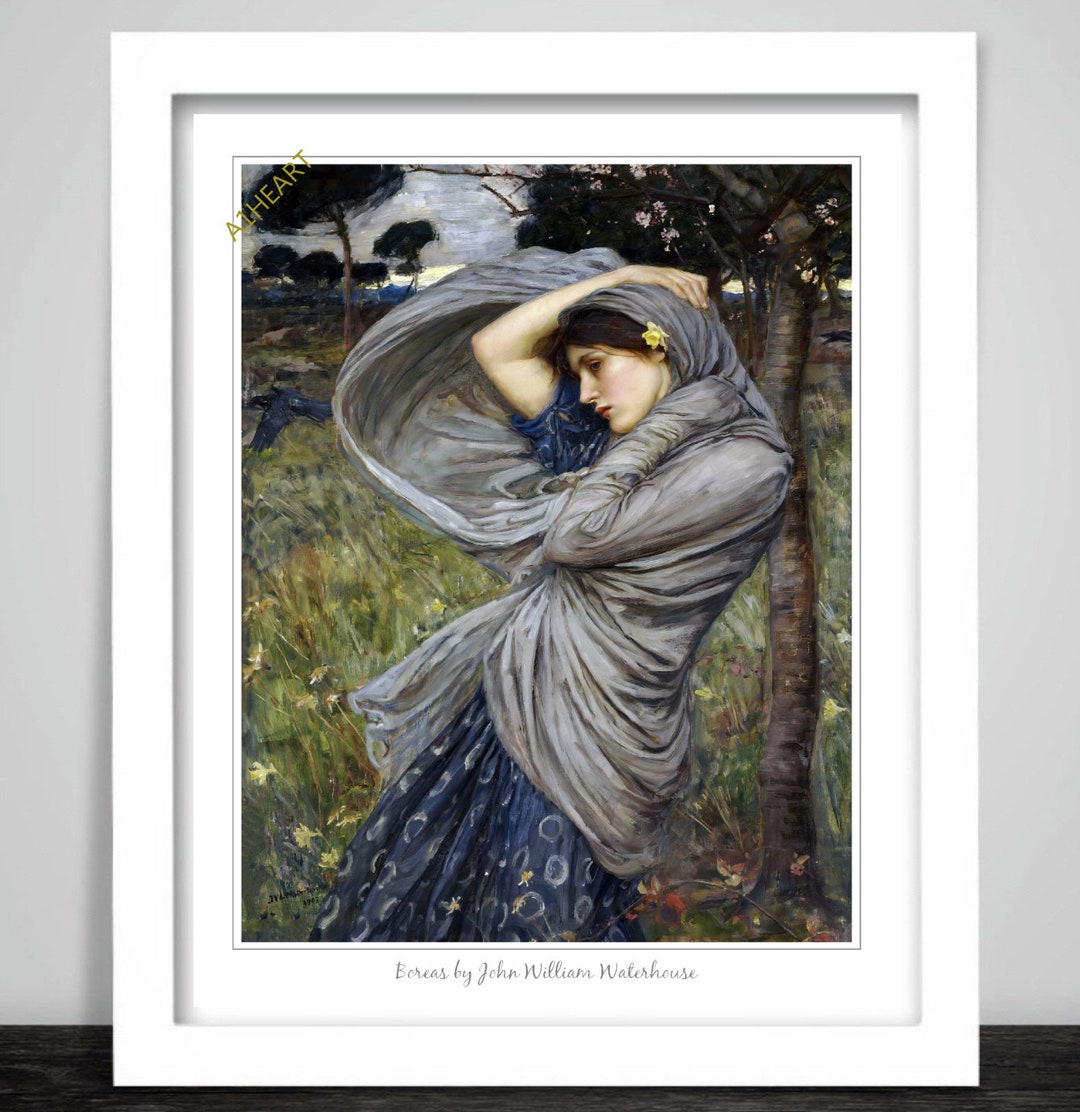 Boreas by John William Waterhouse Poster Art Print. Pre-raphaelite ...