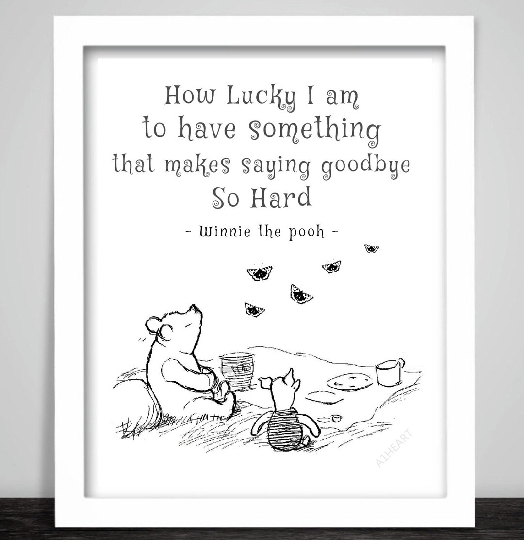 Winnie the Pooh and Piglet Print Poster, How Lucky I Am It Makes ...