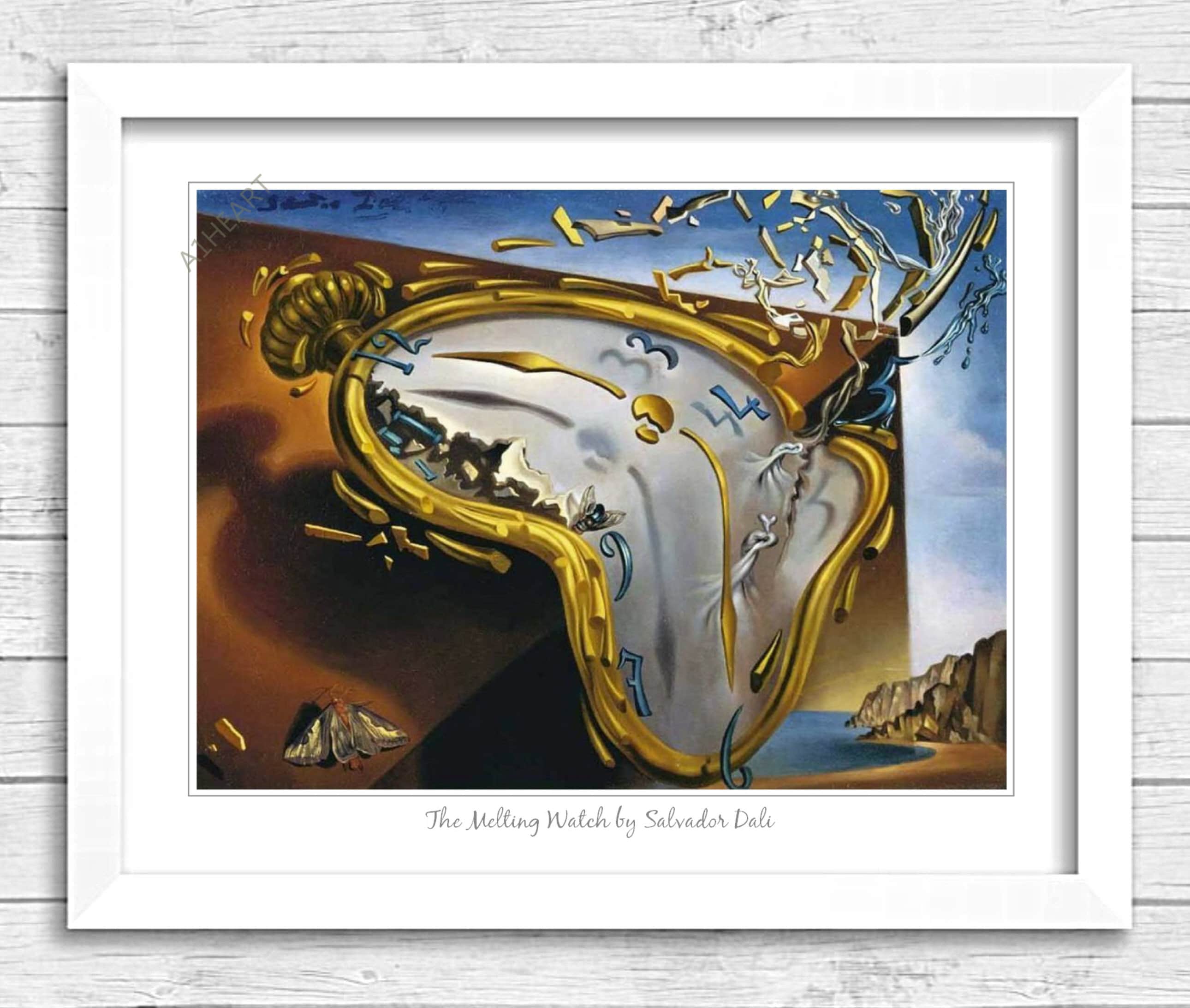 Salvador Dali Melting Watch Print, Surrealist Art, Time Bending Poster ...