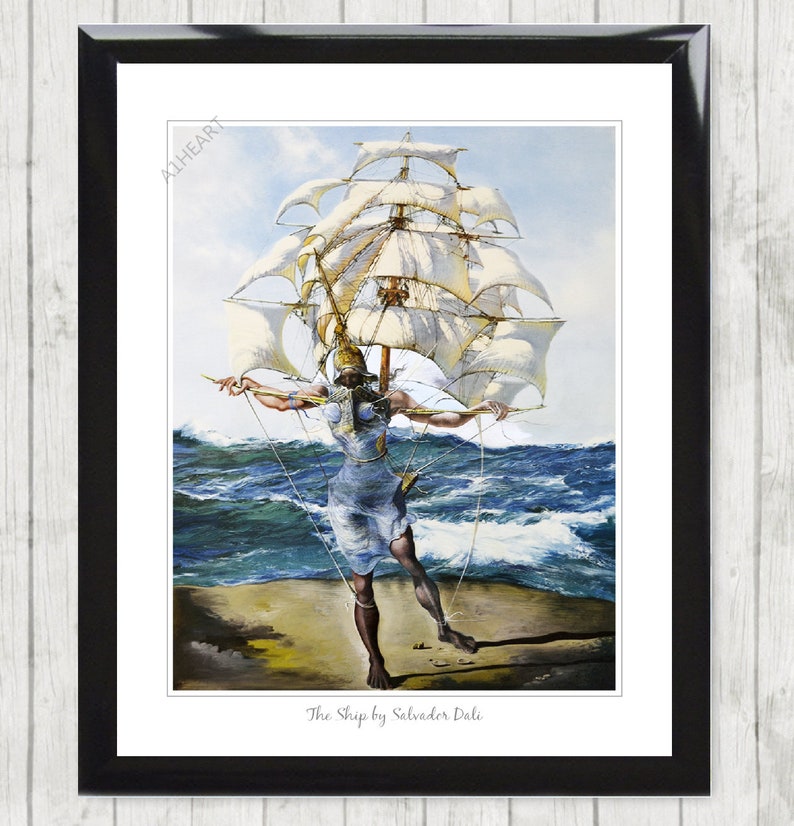 The Ship by Salvador Dali Print Poster. Art Artist. Sailing Boat With ...