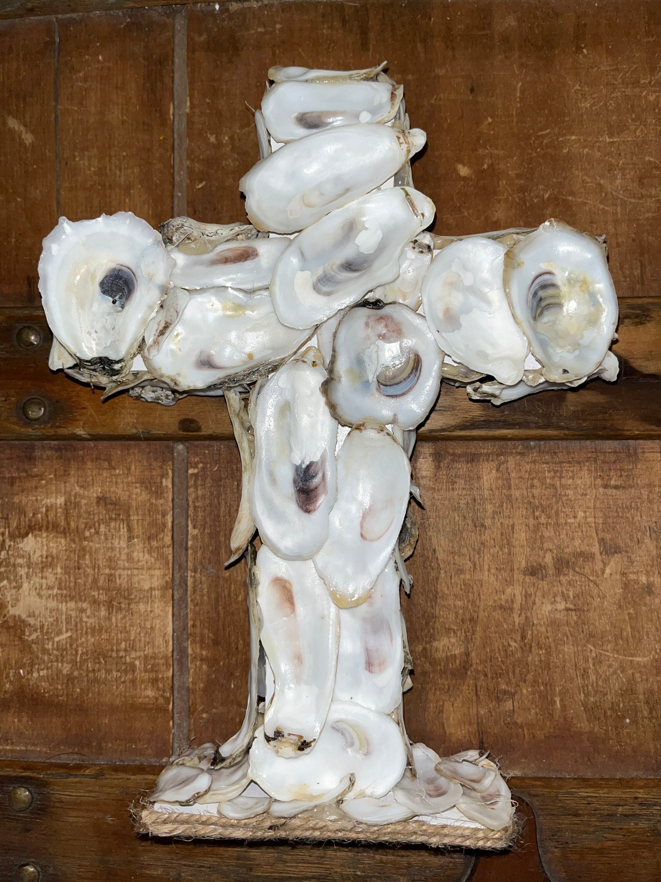 Oyster Shell Stand up Cross - Etsy