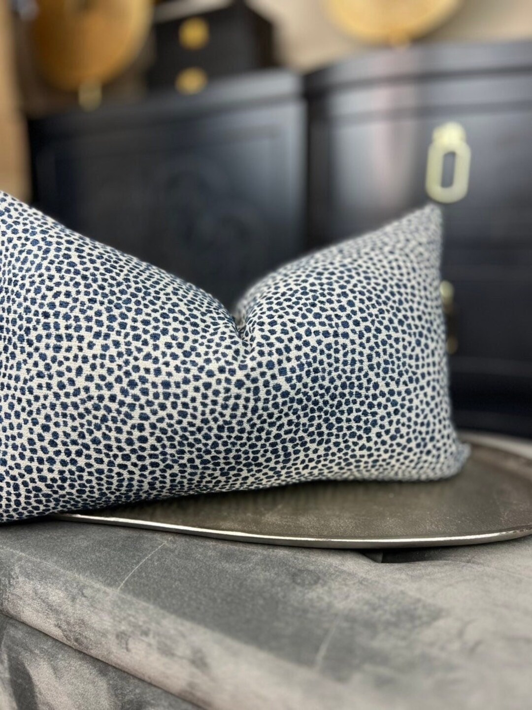 Dotify Navy Chenille Throw Pillow Cover, Decorative Navy Chenille ...