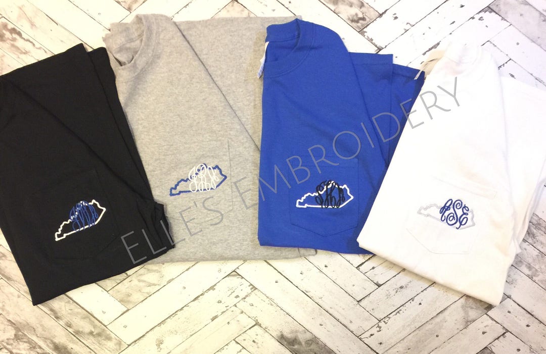 Kentucky Monogrammed Pocket Tee/ Monogrammed Pocket Tshirt/ KY ...