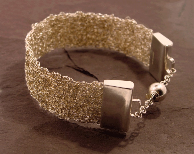 Silver Mesh Bracelet, Wire Mesh Bracelet, Silver Bracelet for Women, Silver Bracelet, Assay ...
