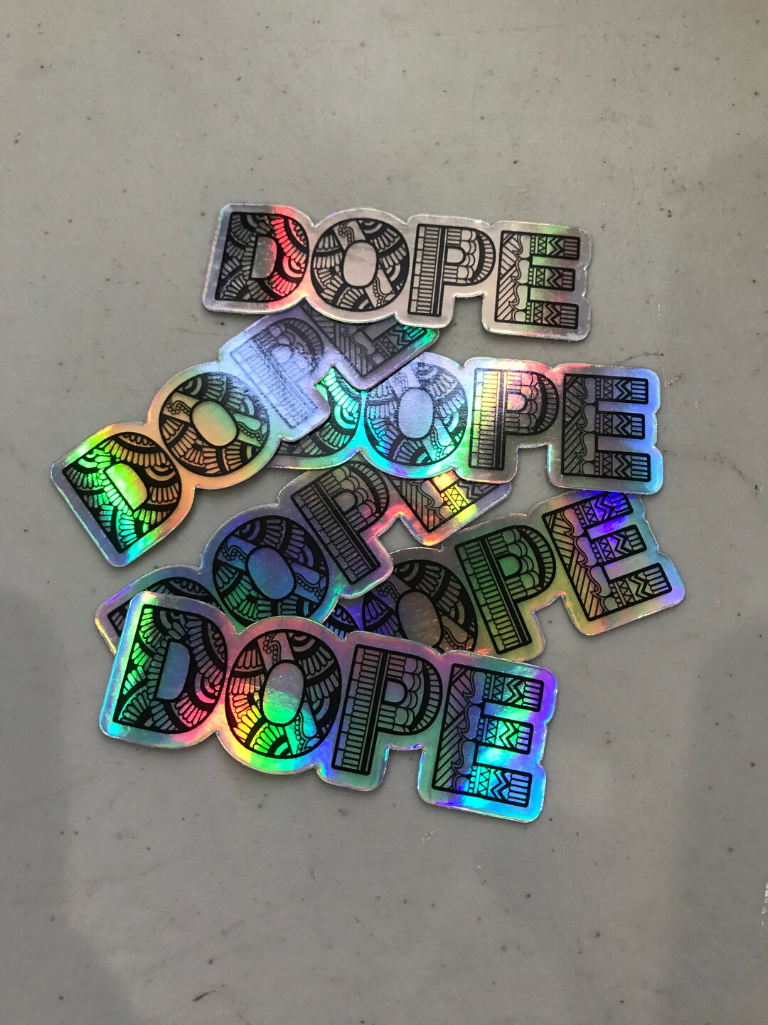 Holographic DOPE Sticker, Waterproof, Laptop Sticker, Car Decal, Henna ...