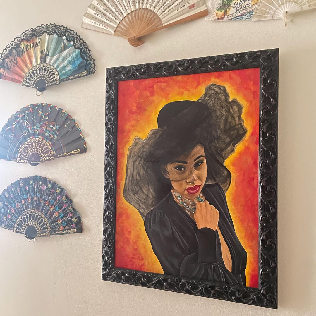 Fabiola Jean-louis Portrait Painting: Custom Framed Acrylic Canvas Art ...