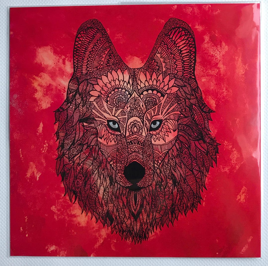 Henna Wolf Print: Spirit Animal Art, 12" X 12" - Etsy