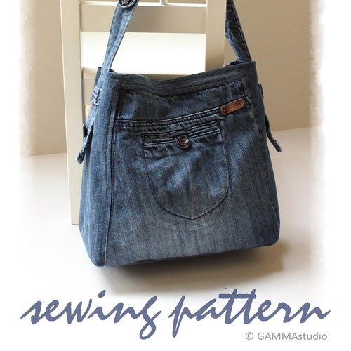 Sewing Denim Bag PATTERN DIY Denim Bag Jean Bag TUTORIAL - Etsy