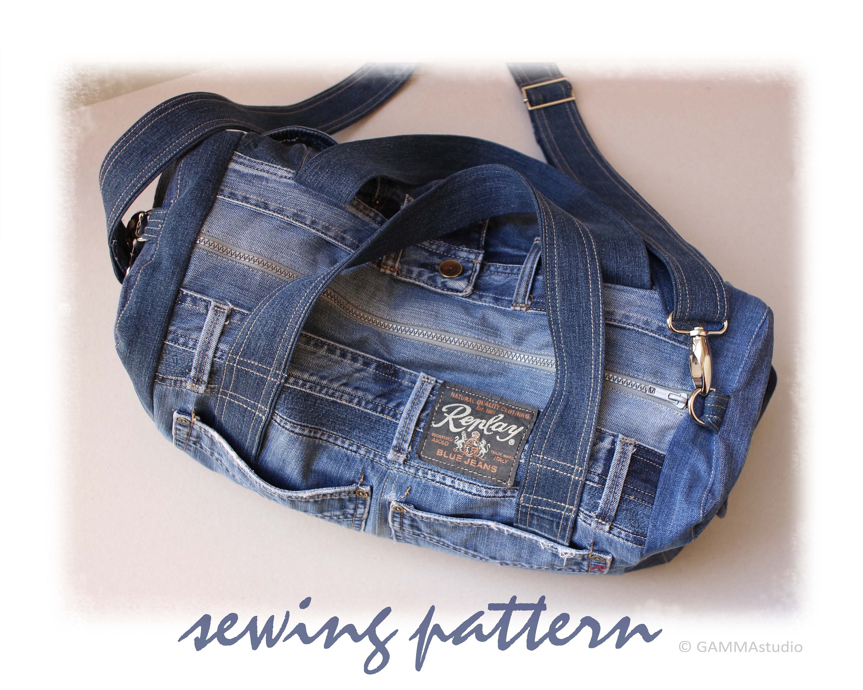 Sewing Denim Bag PATTERN DIY Denim Bag Bag Tutorial Make - Etsy