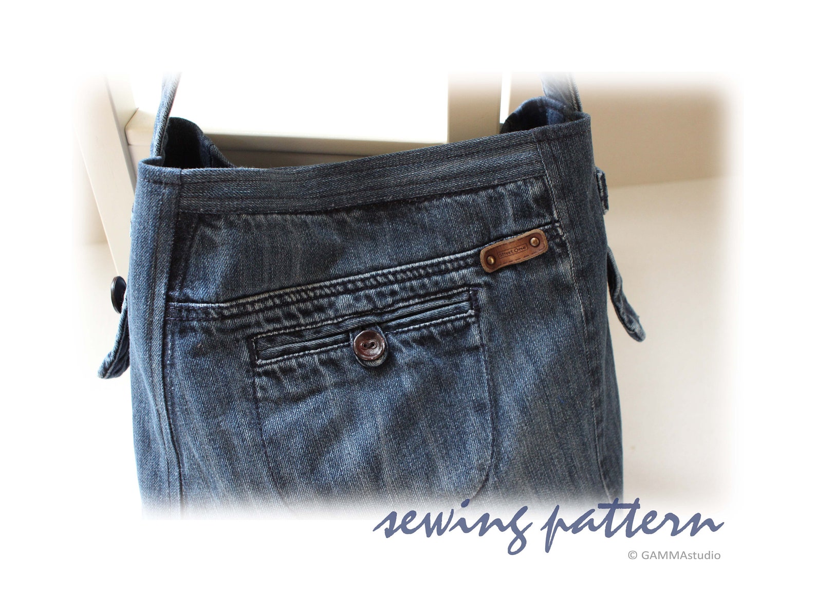 Sewing Denim Bag PATTERN, DIY Denim Bag, Jean Bag TUTORIAL, Make Your ...